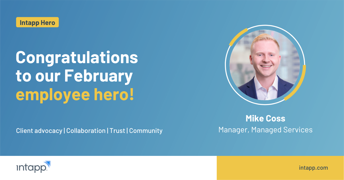 Meet our February Intapp Employee Hero: Mike Coss | Intapp