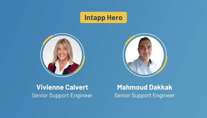 Meet our April Intapp Heroes: Vivienne Calvert and Mahmoud Dakkak | Intapp