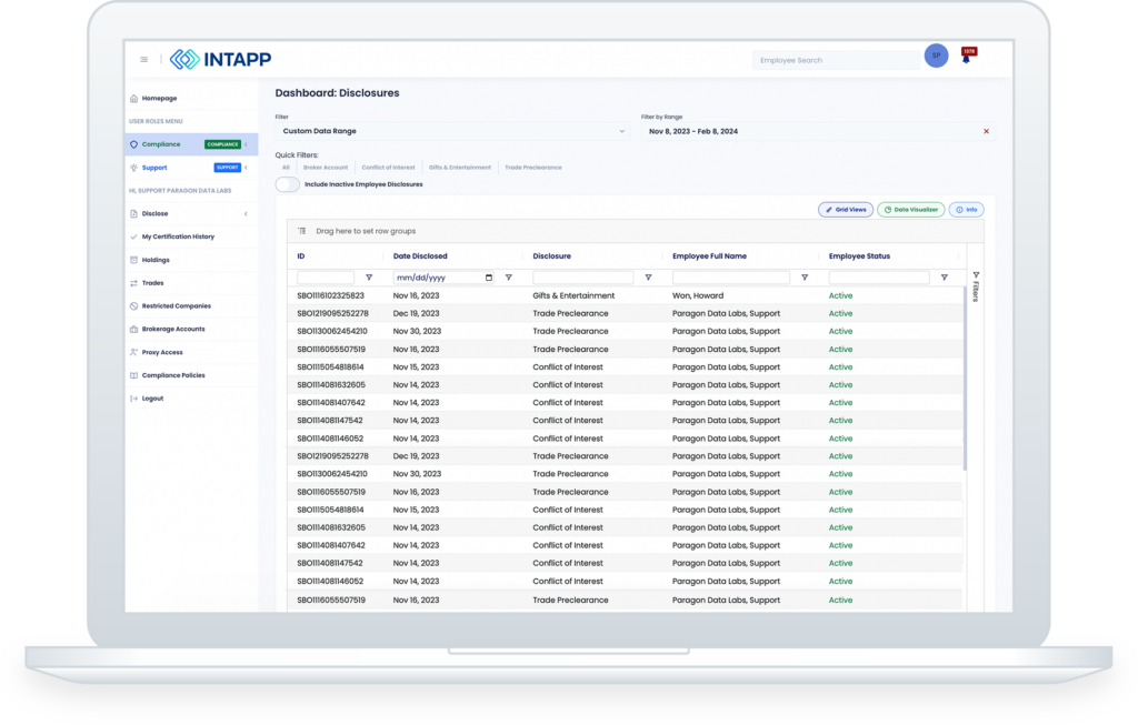 Financial interest compliance software for accounting firms