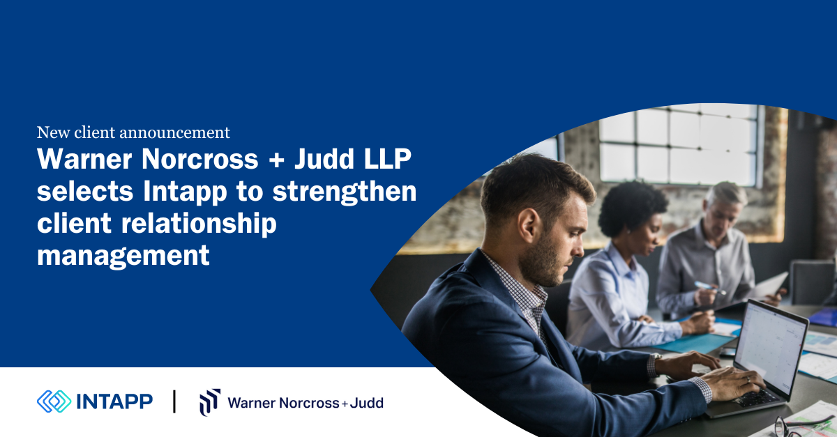 Warner Norcross + Judd LLP selects Intapp to strengthen client ...