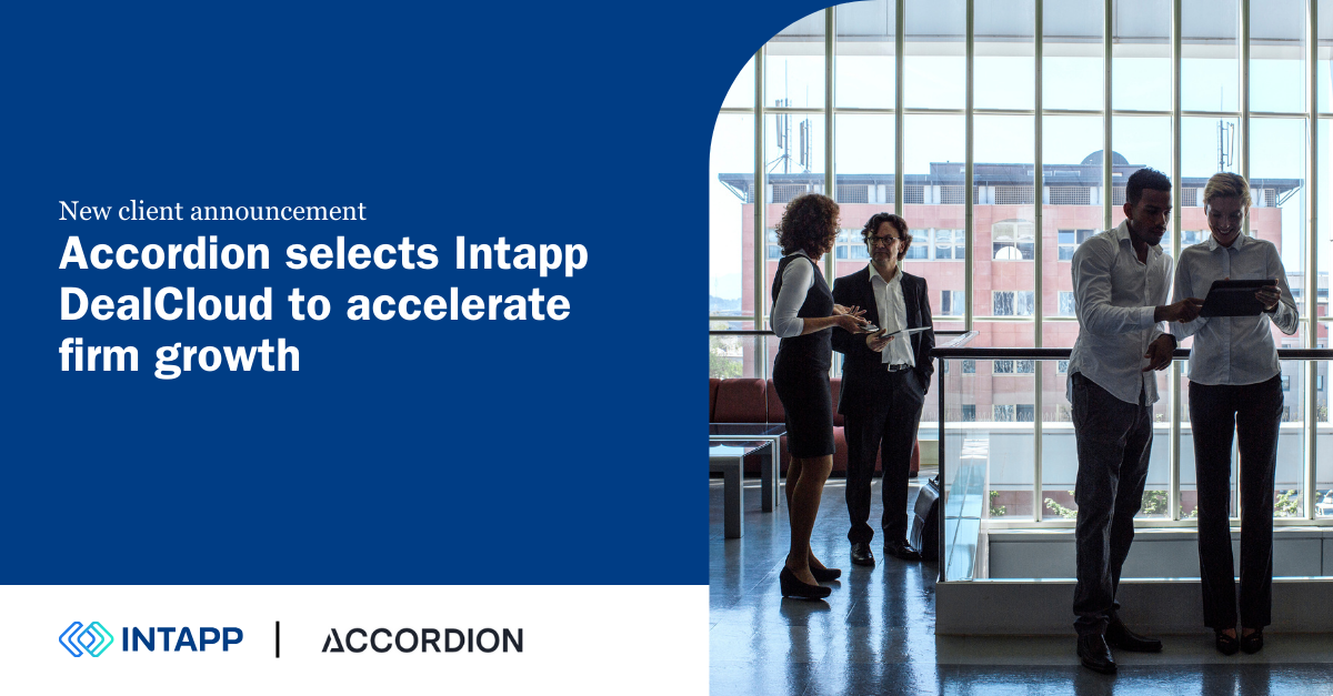 Accordion selects Intapp DealCloud to accelerate firm growth