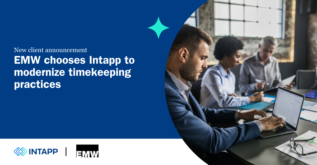 EMW chooses Intapp to modernize timekeeping practices