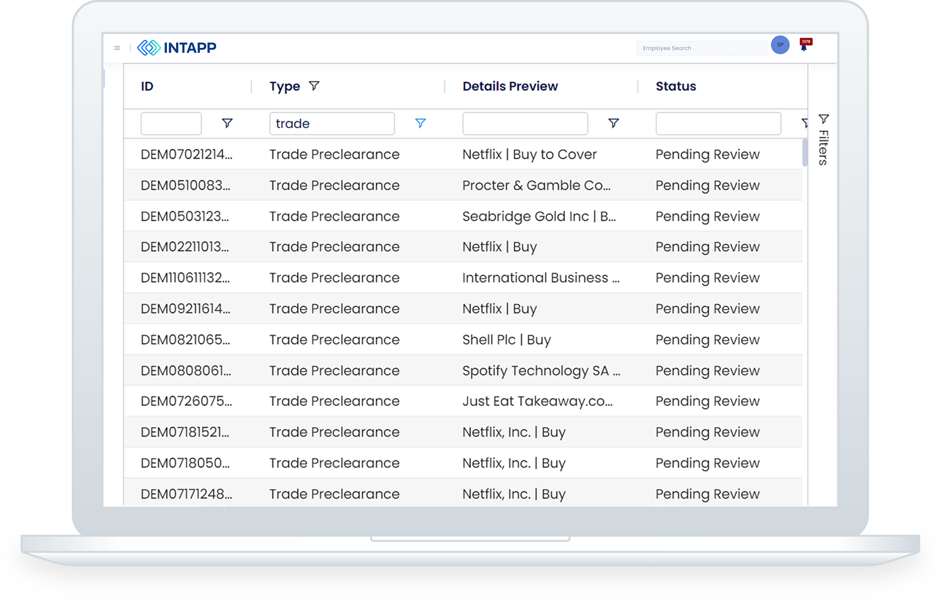 Validate trade approvals with managed brokerage feed data.