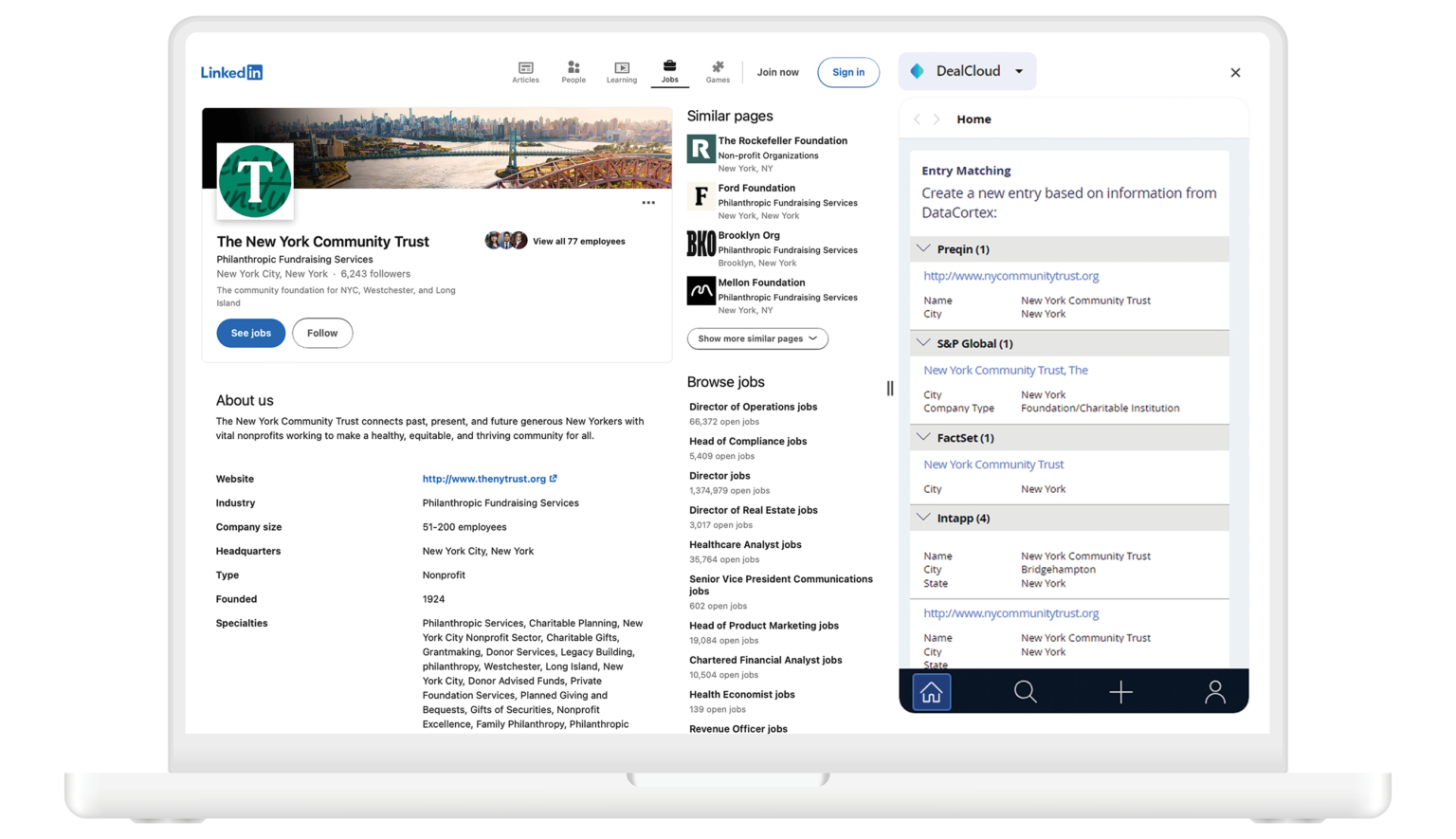 Intapp DealCloud: Browser extension for LinkedIn