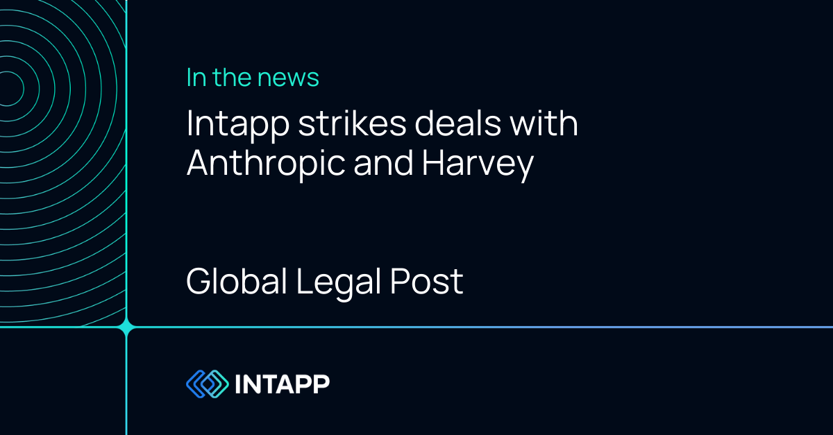 Global Legal Post - Intapp strikes deals with Anthropic and Harvey